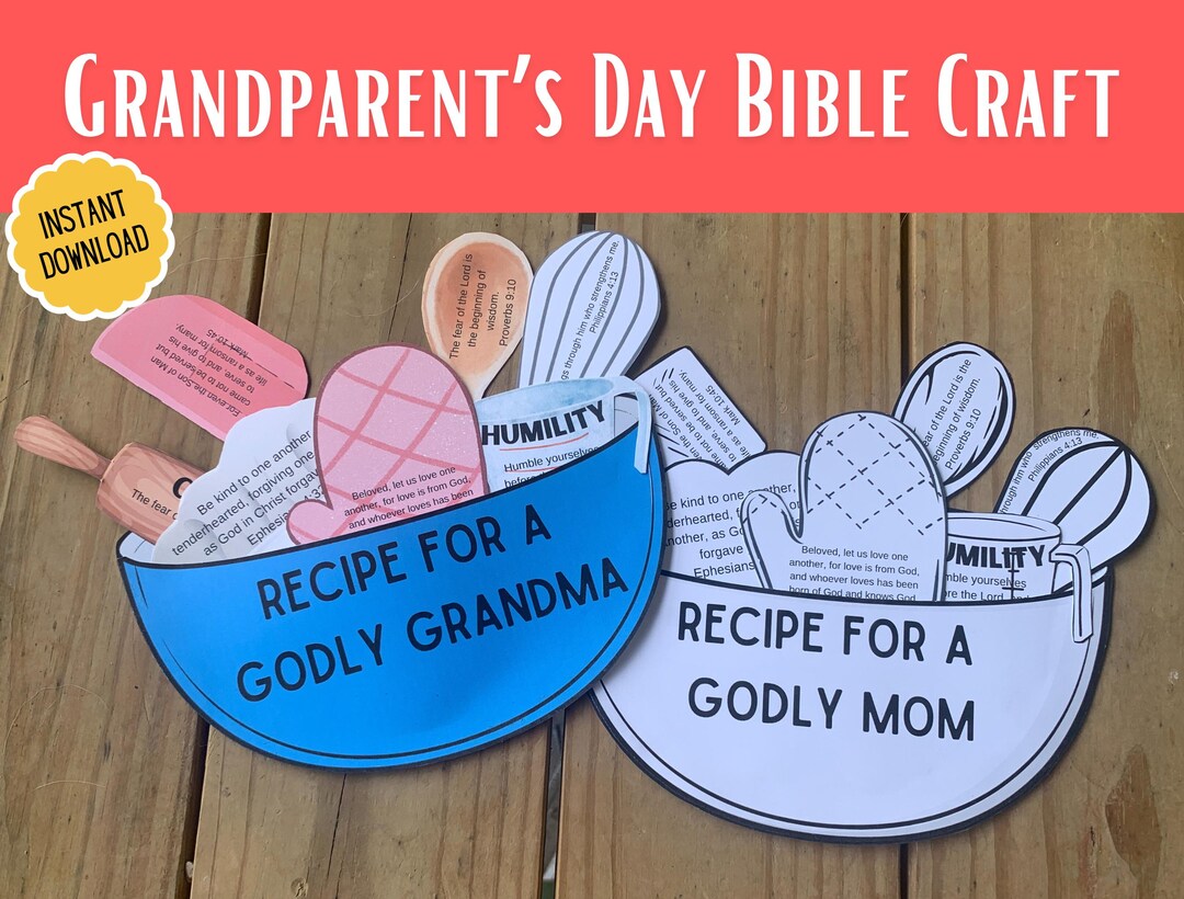 Christian Grandparent's Day Craft, Sunday School Printable Grandparents ...