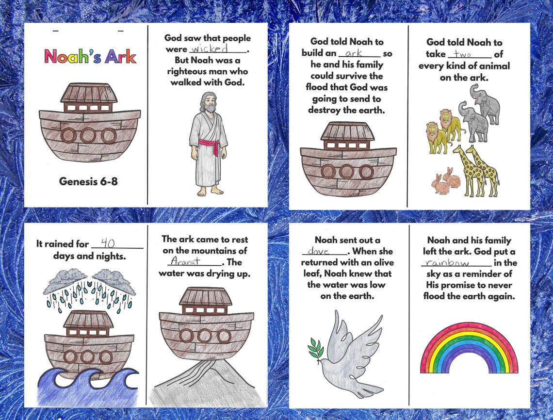 Noah's Ark Printable, Sunday School Lesson, Kids Bible Study Craft ...