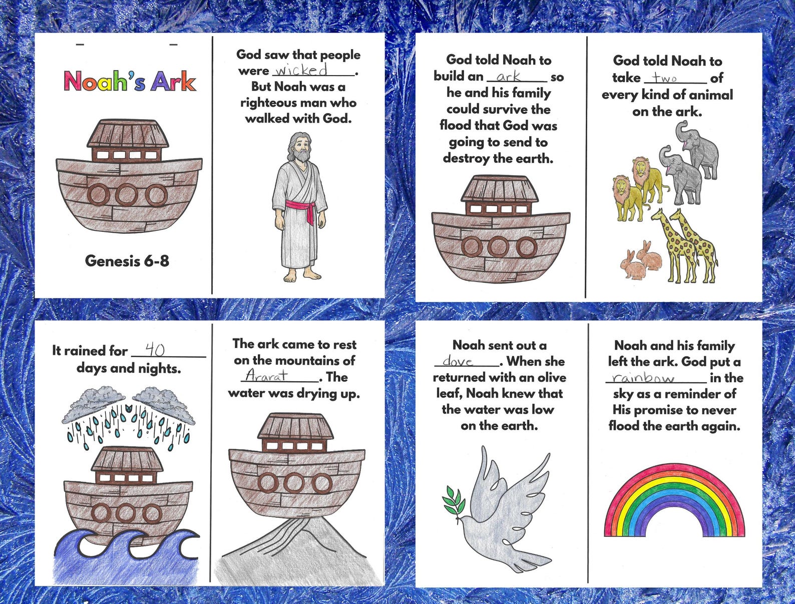 Noah's Ark Printable, Sunday School Lesson, Kids Bible Study Craft ...