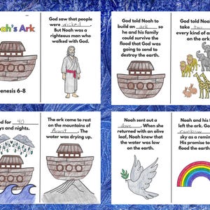 Noah's Ark Printable, Sunday School Lesson, Kids Bible Study Craft ...
