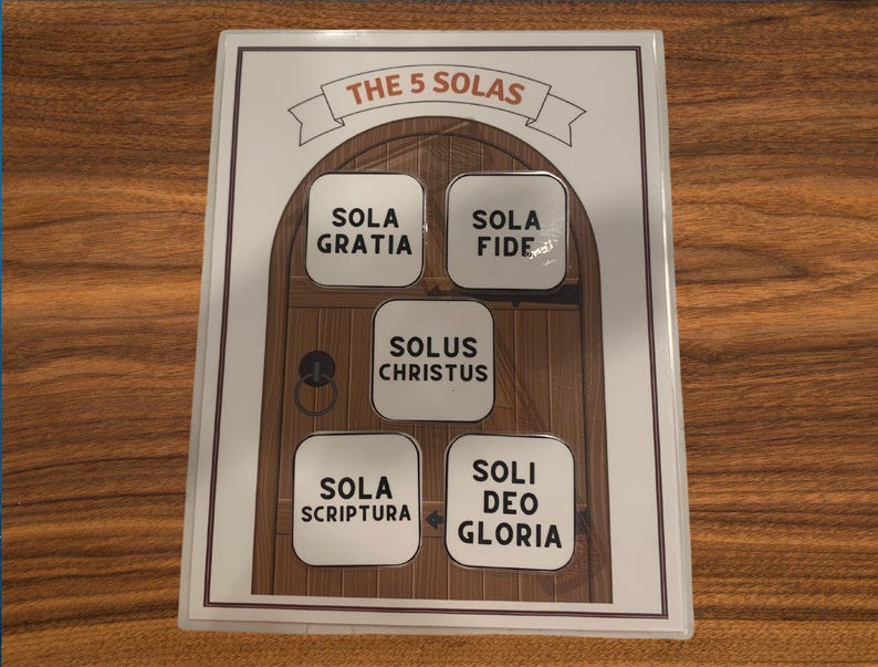 Five Solas Activity, Reformation Day Craft, Kids Bible Study Matching ...
