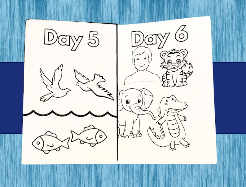 7 Days of Creation Mini Book Bible Craft Sunday School Lesson for Kids ...