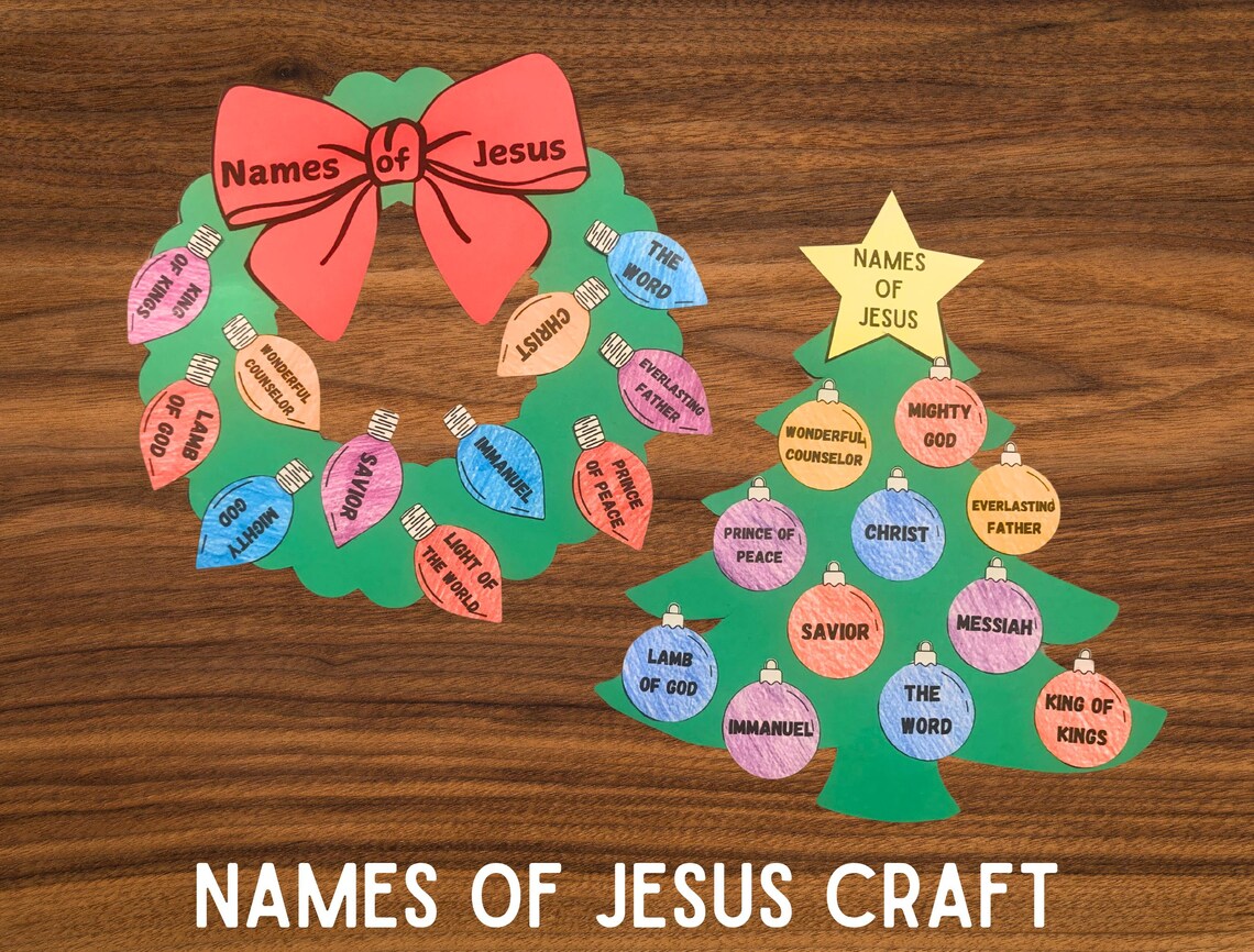 Christmas Bible Craft, Names of Jesus Sunday School Craft, Advent ...