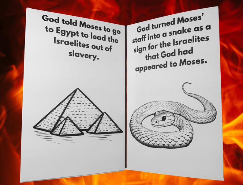 Moses and the Burning Bush Mini Book Bible Craft, Sunday School Lesson ...