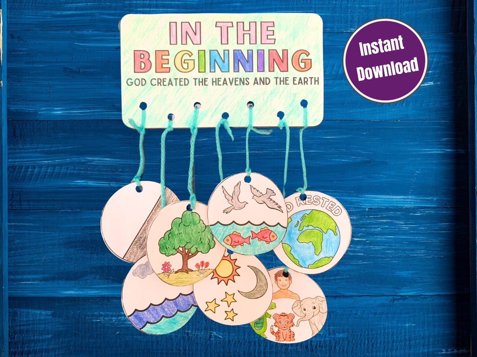 7 Days of Creation Craft, Sunday School Creation Lesson, Printable Kids ...