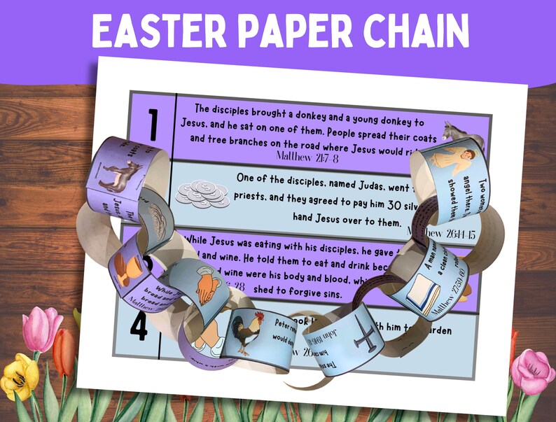 Easter Story Paper Chain, Sunday School Craft, Easter Countdown, Holy ...