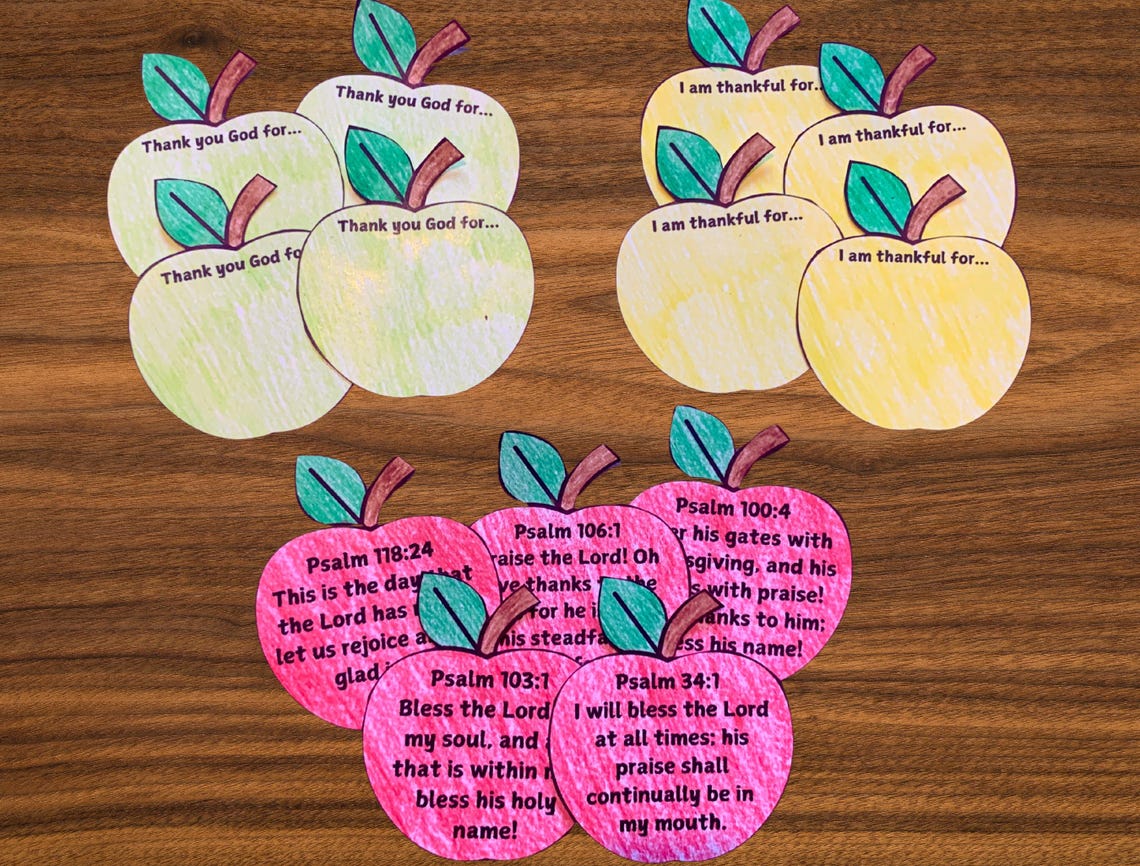 Fall Harvest Bible Craft, Christian Thanksgiving Give Thanks Sunday ...