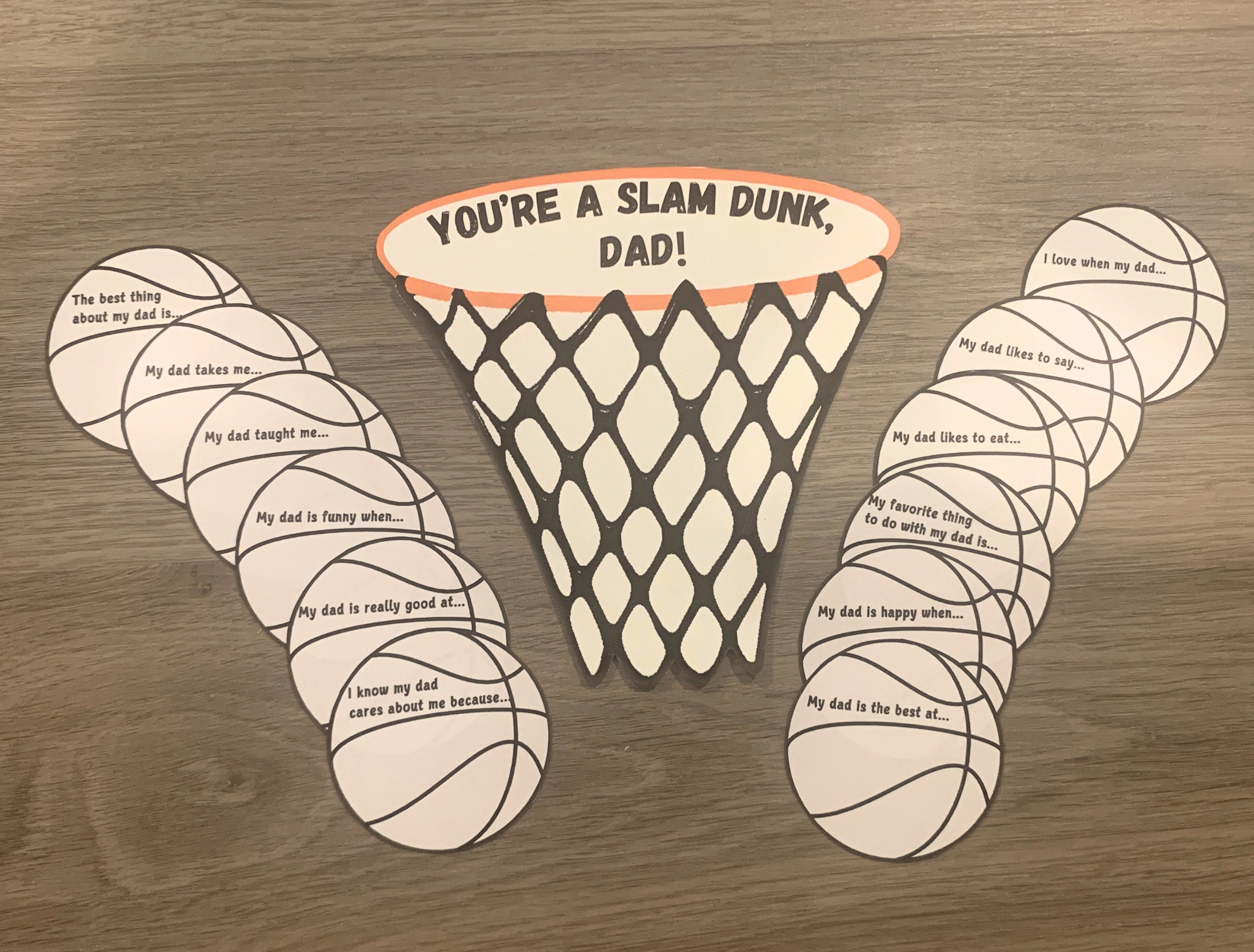 Printable Coloring Father's Day Craft, Slam Dunk Fathers Day Craft for ...
