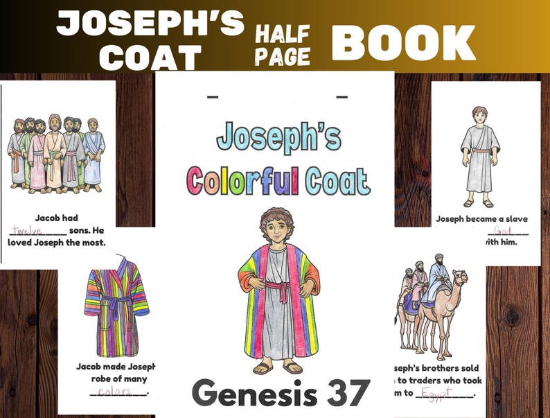 Joseph and the Coat of Many Colors, Printable Sunday School Activity ...