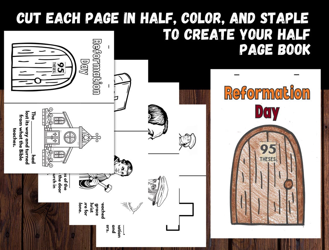 Reformation Day Craft, Martin Luther Church History Coloring Pages ...