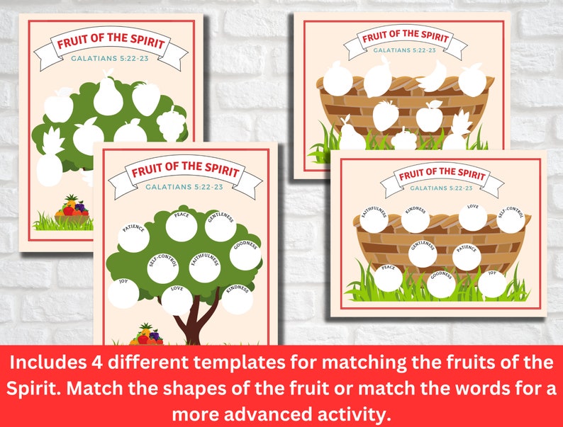 Fruit of the Spirit Printable, Galatians Bible Games for Kids, Sunday ...
