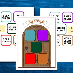 Five Solas Activity, Reformation Day Craft, Kids Bible Study Matching ...