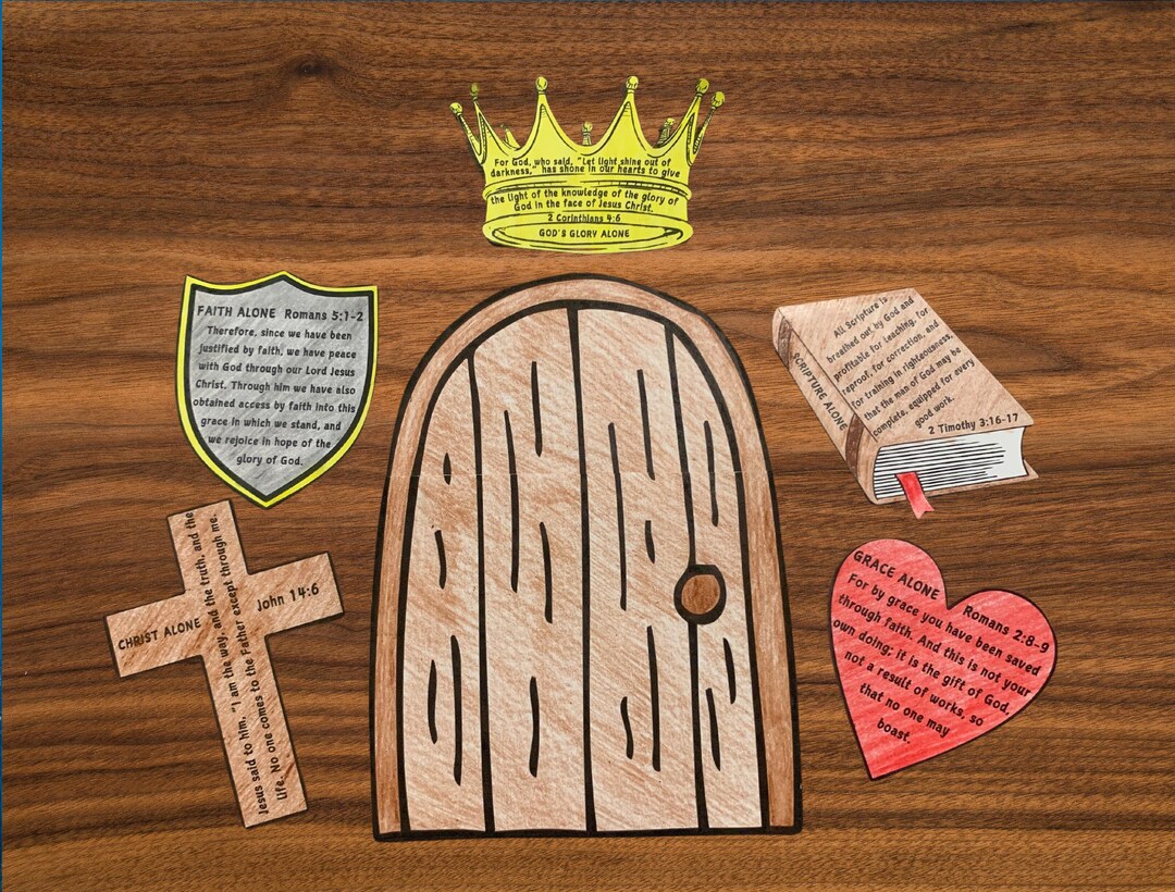 Five Solas Craft, Reformation Day Activity, 95 Theses Door, Scripture ...