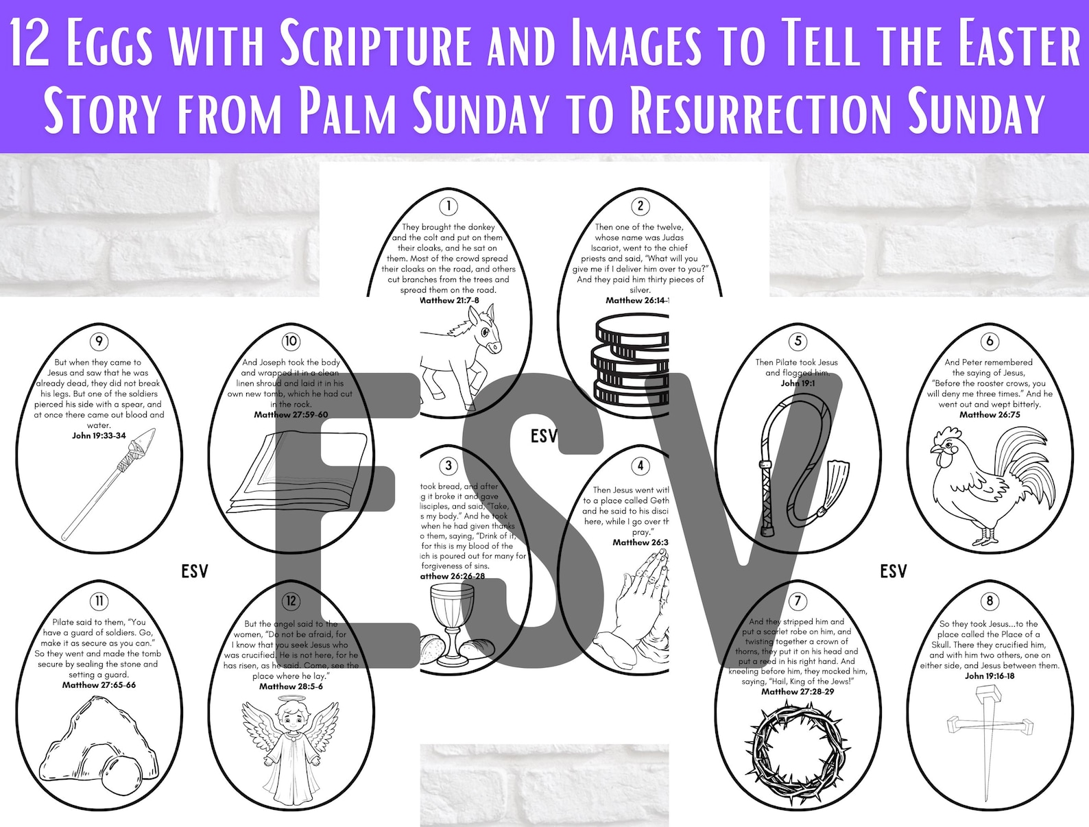 Resurrection Eggs Craft, Sunday School Easter Story Craft, Printable ...