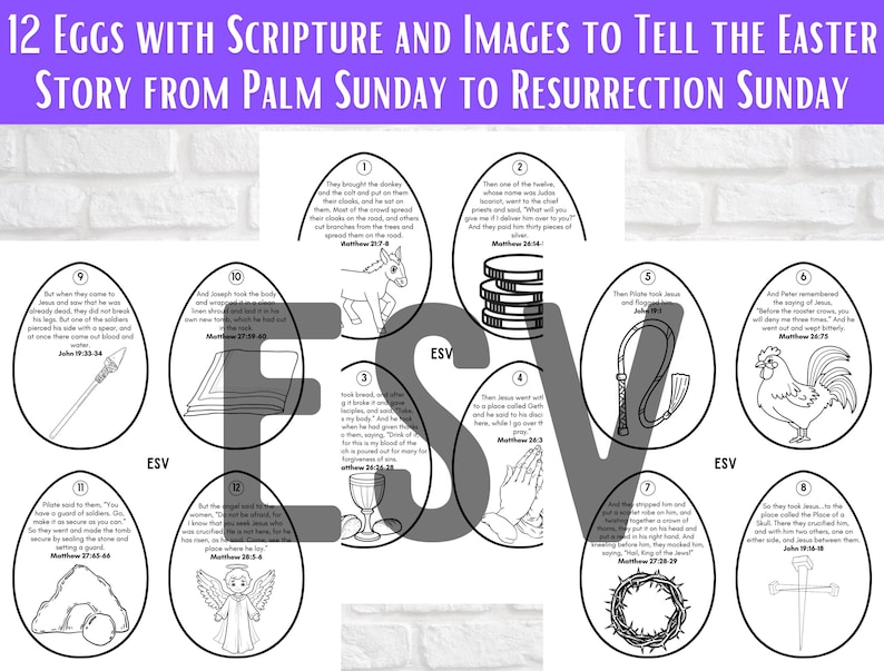 Resurrection Eggs Craft, Sunday School Easter Story Craft, Printable ...