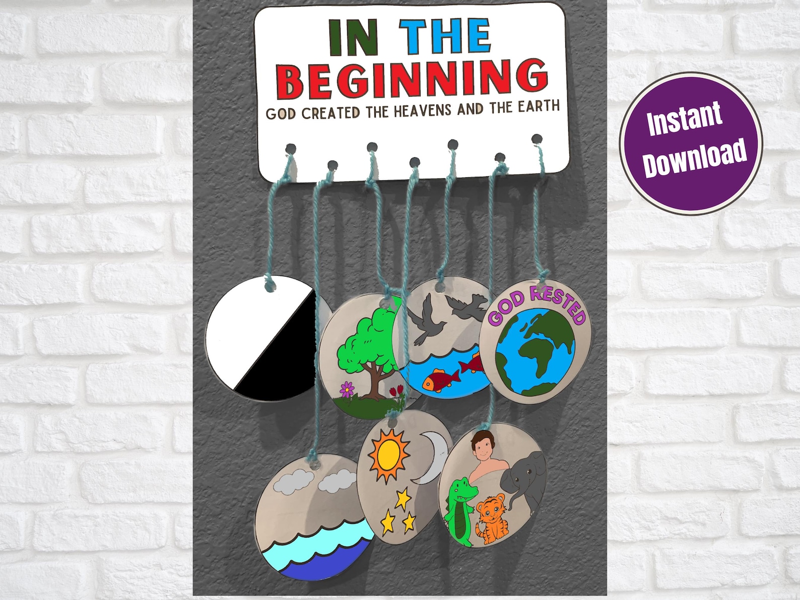 7 Days of Creation Craft, Sunday School Activity for Kids, Printable ...