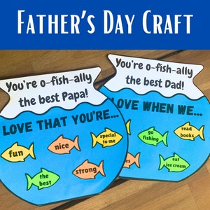 Printable Father's Day Craft, Preschool Father's Day Fish Craft, Best ...