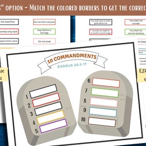 10 Commandments Christian Preschool Activity, Sunday School Kids Bible ...