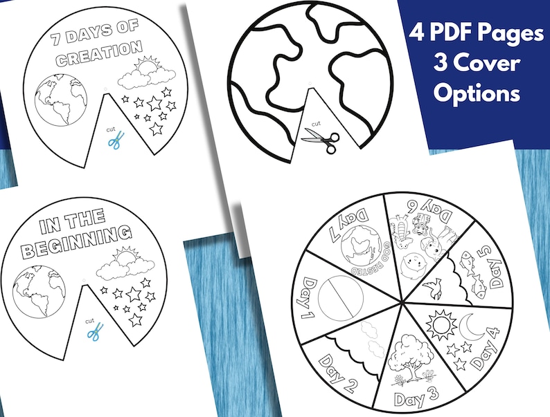 Days of Creation Craft, Genesis 1 Spinner Wheel, Bible Memory Game for ...