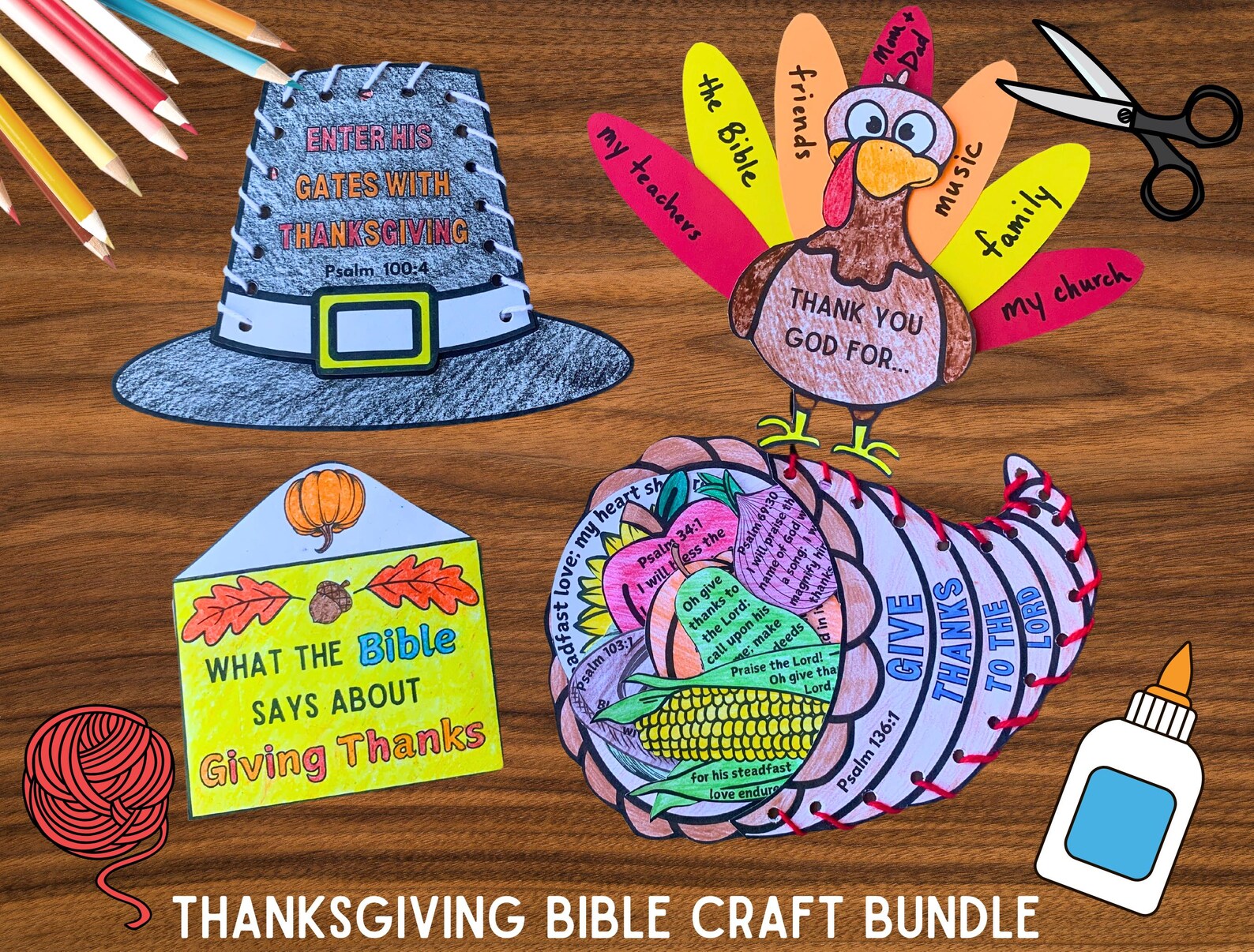 Thanksgiving Bible Craft BUNDLE, Fall Sunday School Activity, Christian ...