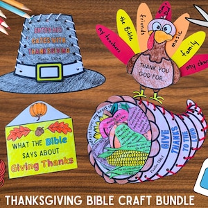 Thanksgiving Bible Craft BUNDLE, Fall Sunday School Activity, Christian ...