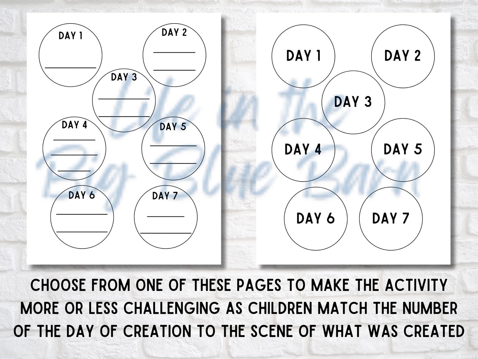 7 Days of Creation Craft, Sunday School Creation Lesson, Printable Kids ...