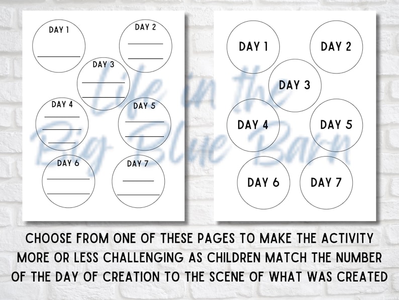 7 Days of Creation Craft, Sunday School Creation Lesson, Printable Kids ...