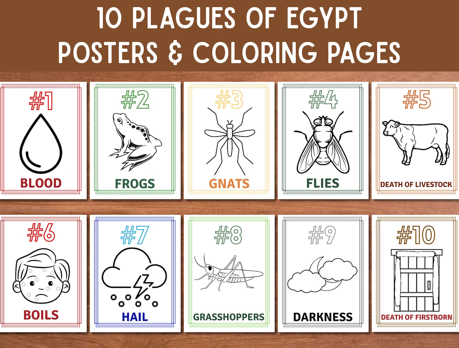 10 Plagues of Egypt Posters and Coloring Pages, Exodus Sunday School ...