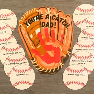Baseball Fathers Day Handprint Gift for Dad, All About My Dad Printable ...