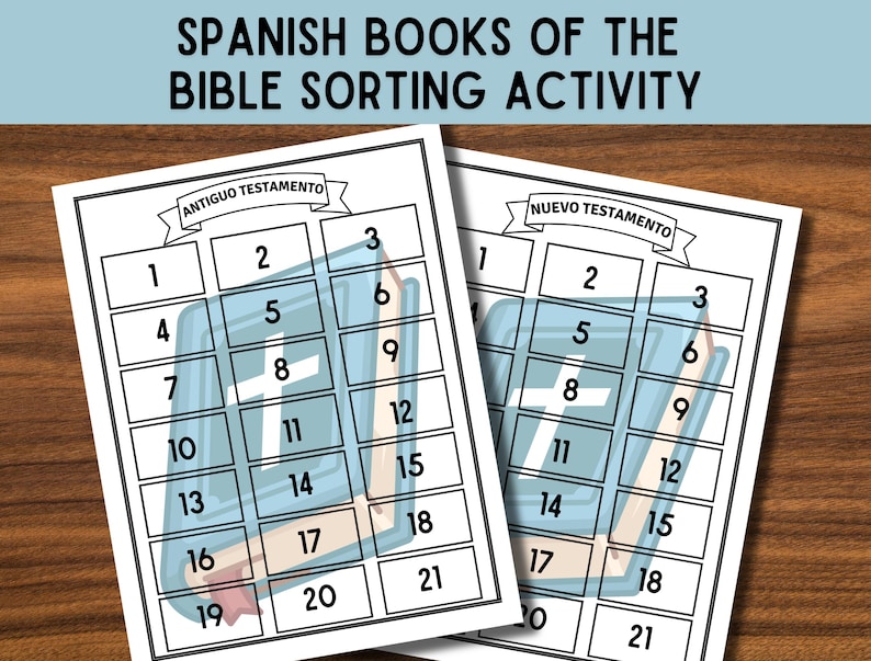 Spanish Books of the Bible Sorting Activity, Printable Bible Memory ...