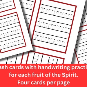 Fruit of the Spirit Bible Verse Memory Flash Cards, Kids Bible Study ...