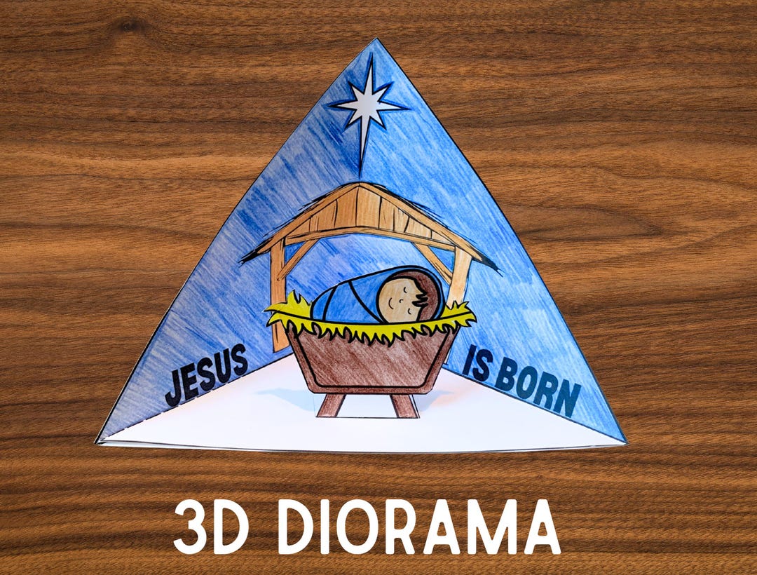 Nativity Scene Craft 3D Decoration, Printable Birth of Jesus Christmas ...