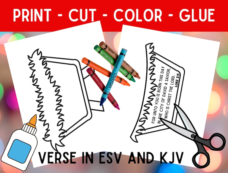 Christmas Bible Craft for Kids, Birth of Jesus Nativity Sunday School ...