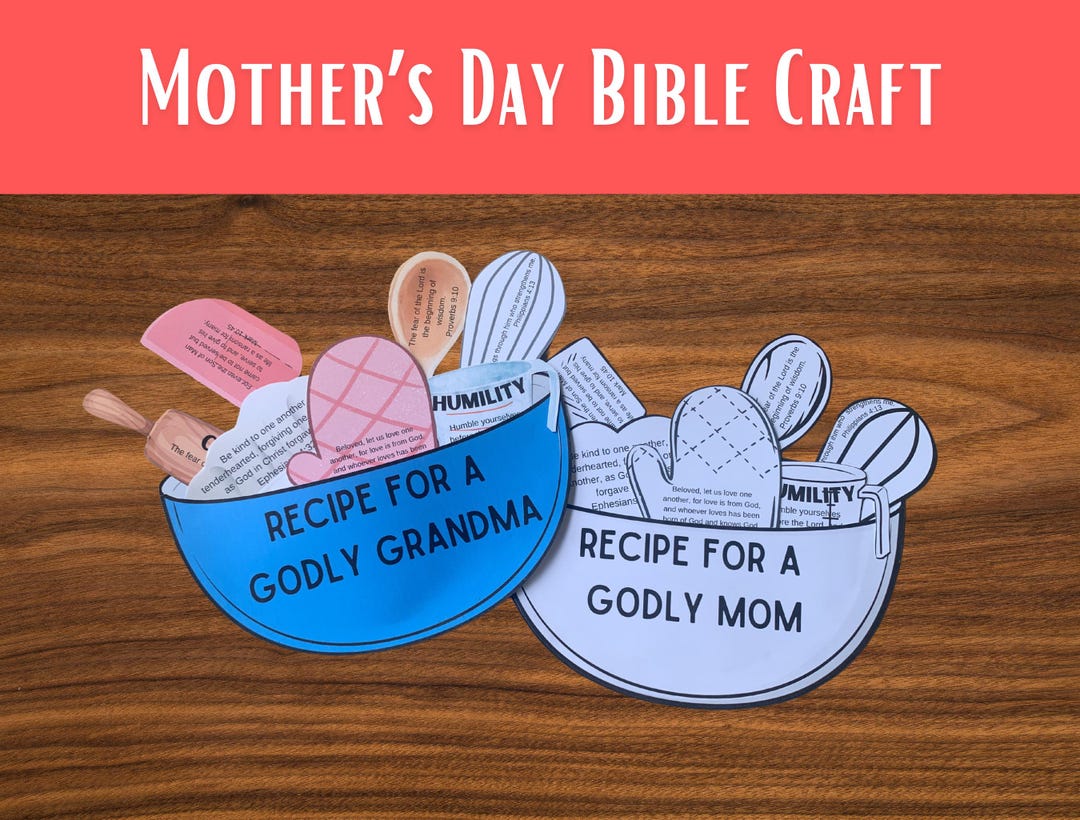 Christian Mother's Day Craft, Sunday School Printable Mothers Day ...