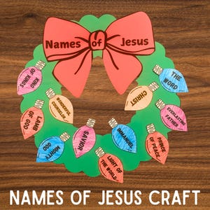 Christmas Bible Craft, Names of Jesus Sunday School Craft, Advent ...