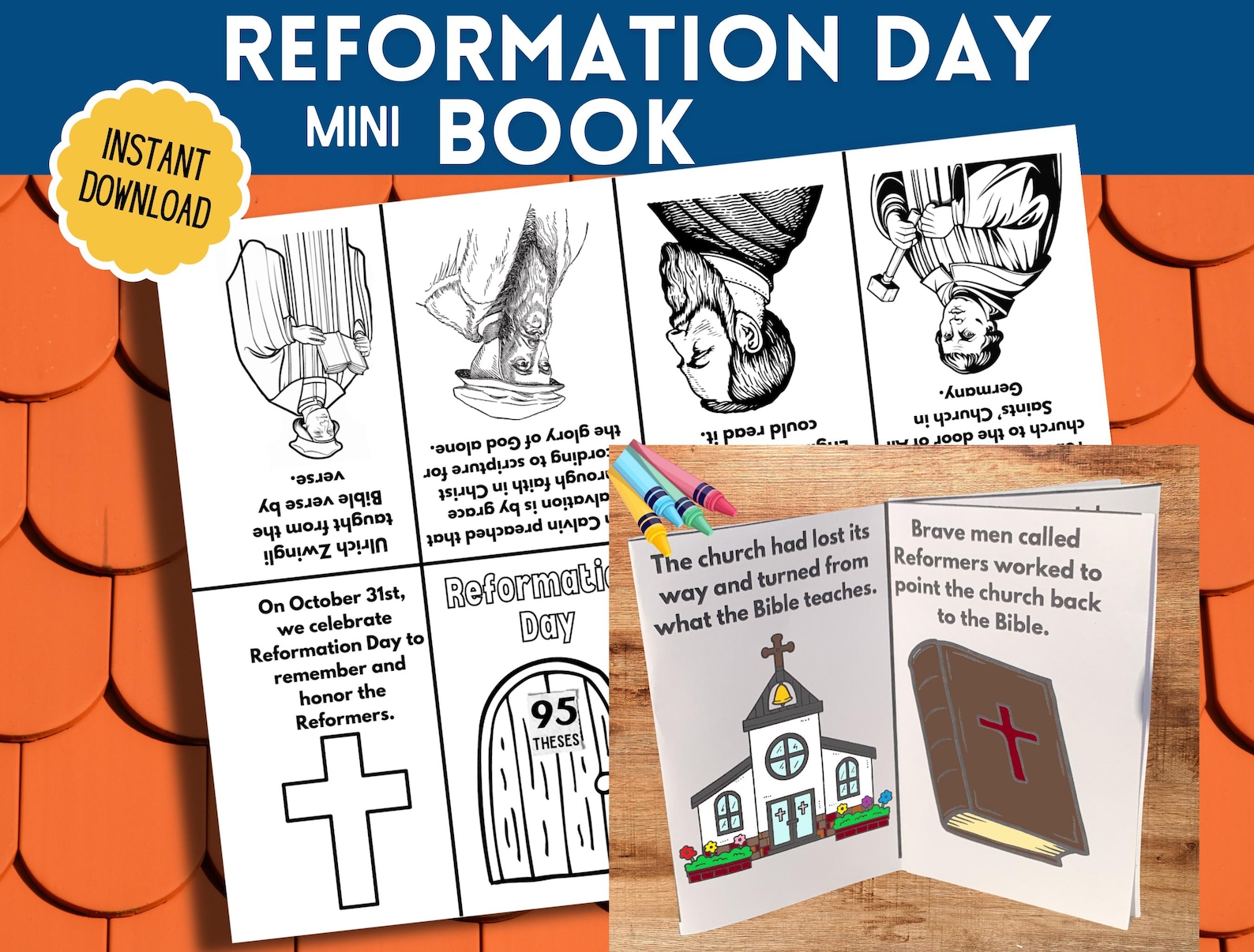 Reformation Day Craft, Martin Luther Church History, 95 Theses ...