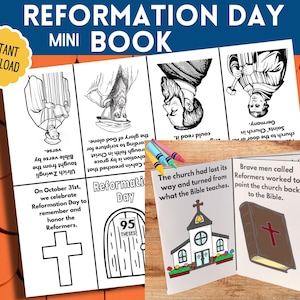 Reformation Day Mini Coloring Book Craft, Martin Luther Church History ...