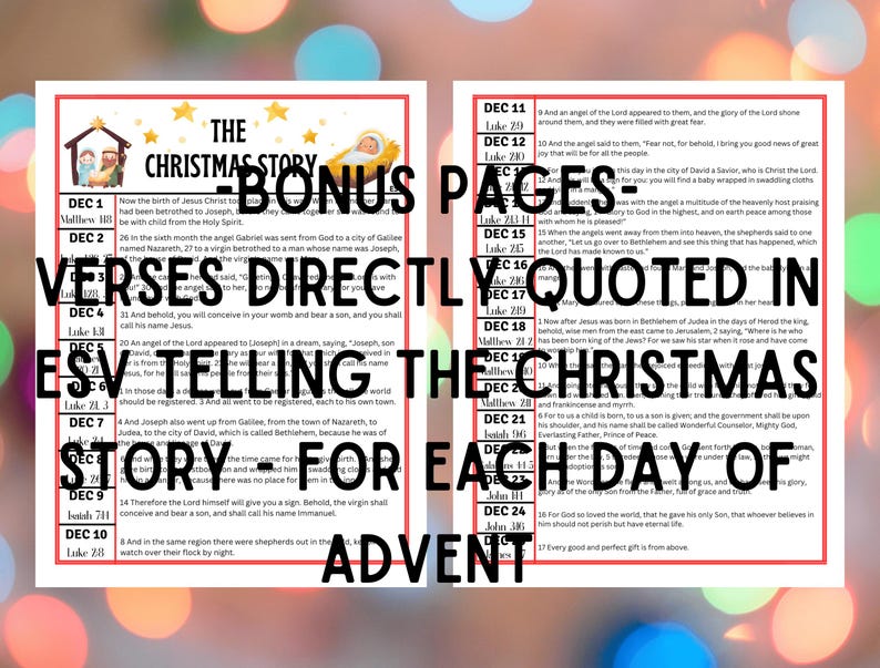 Advent Story Cards Paper Chain Countdown Craft BUNDLE, the Christmas ...