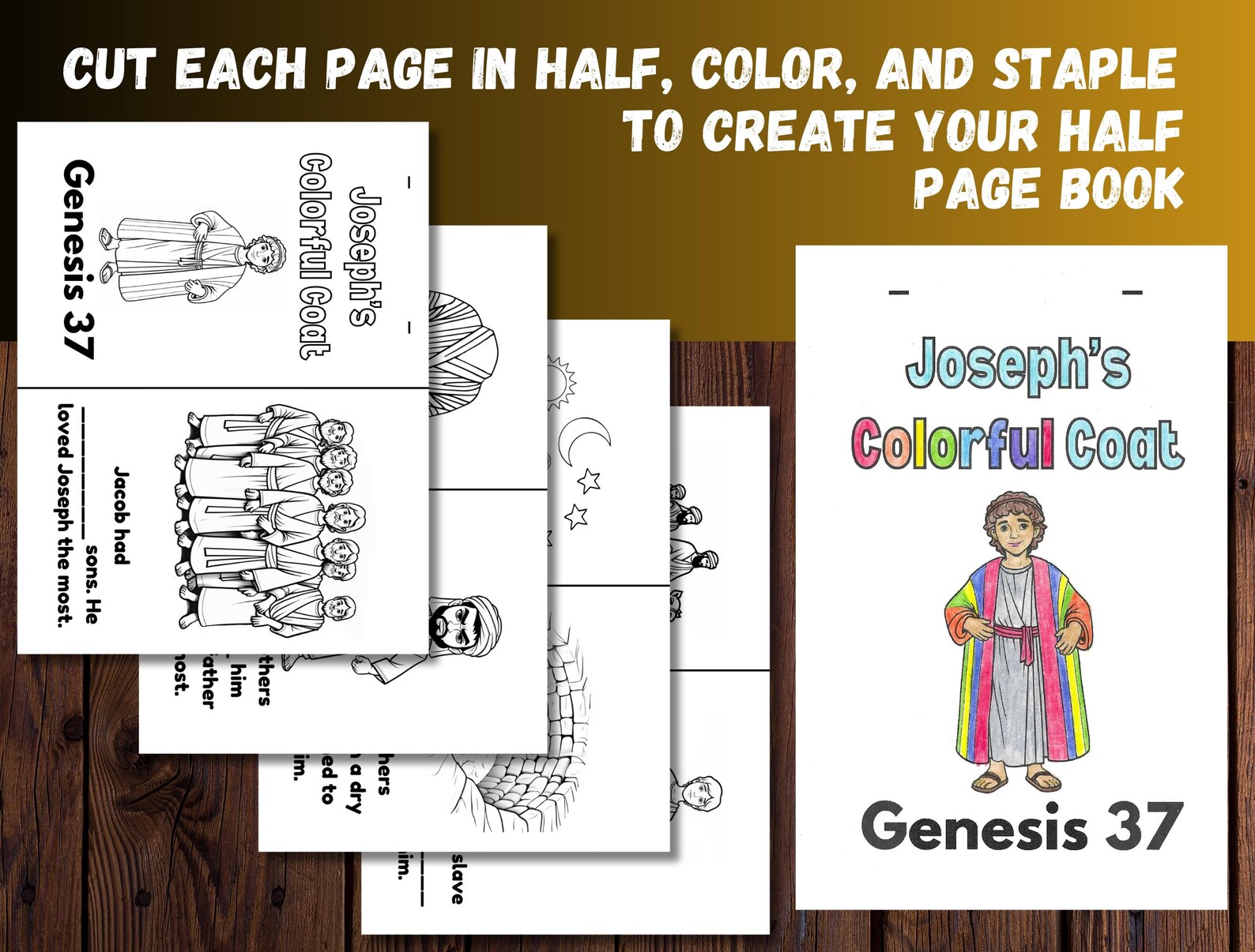Joseph and the Coat of Many Colors, Printable Sunday School Activity ...