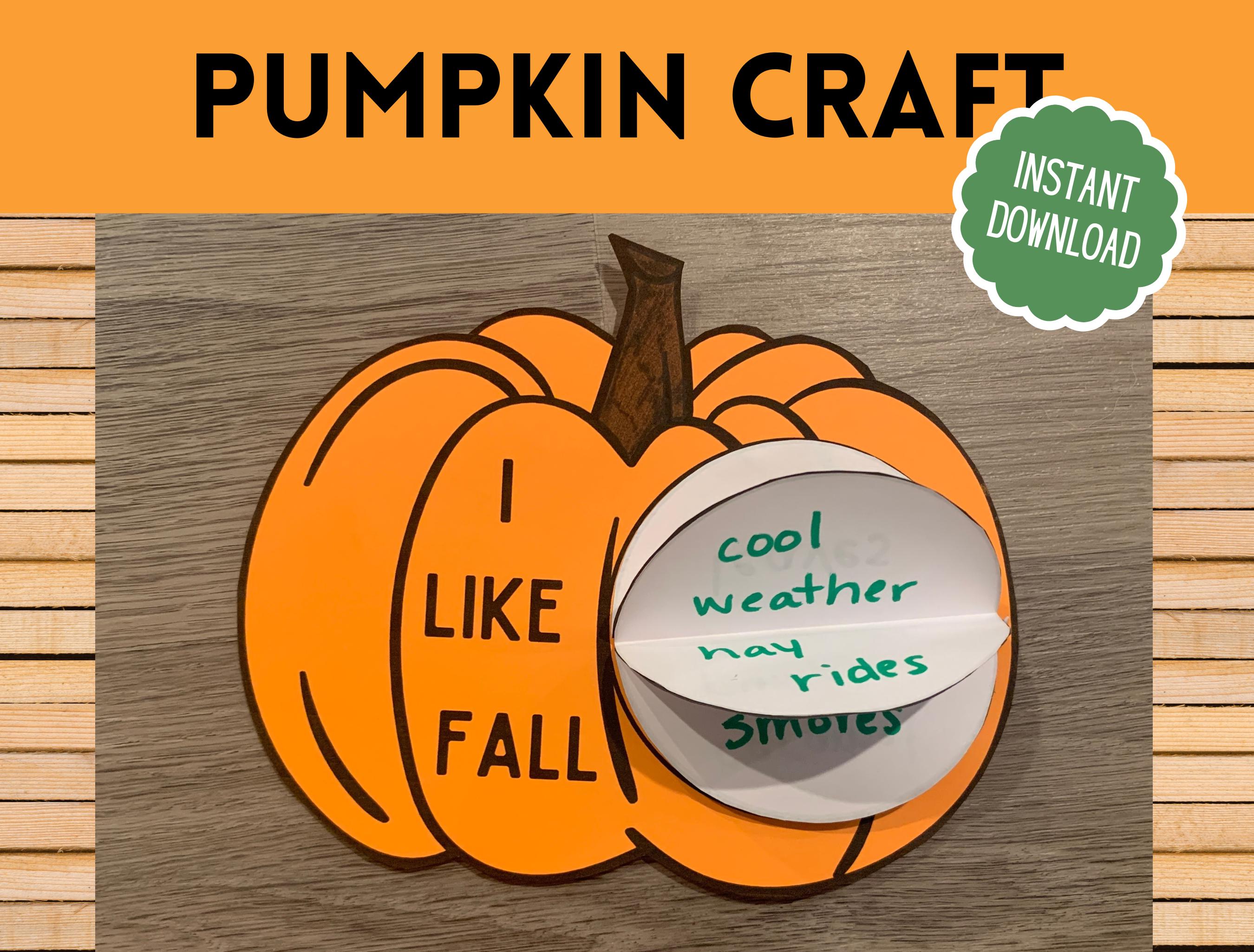 Fall Pumpkin Craft, Kids Preschool Kindergarten Pumpkin Craft ...