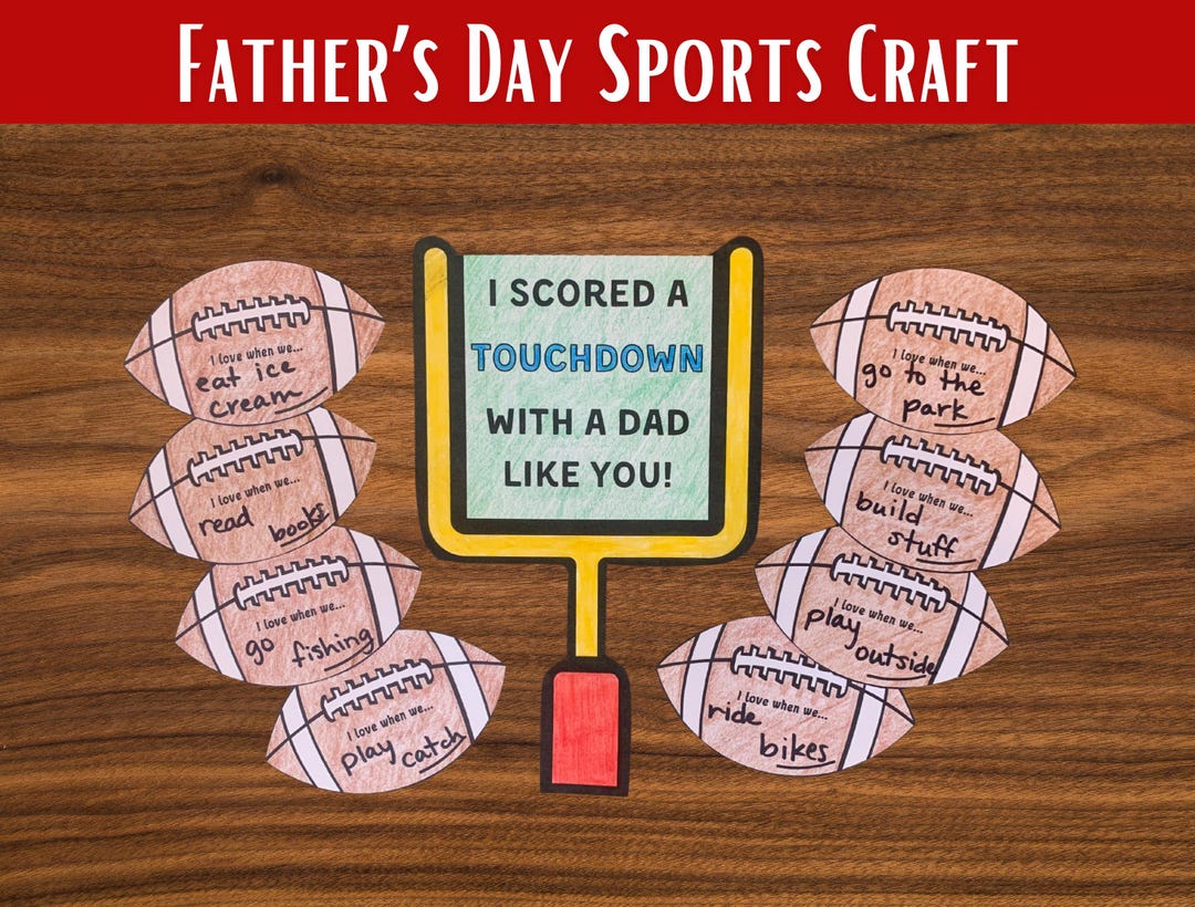 Father's Day Craft for Kids, All About My Dad Football Craft, Printable ...