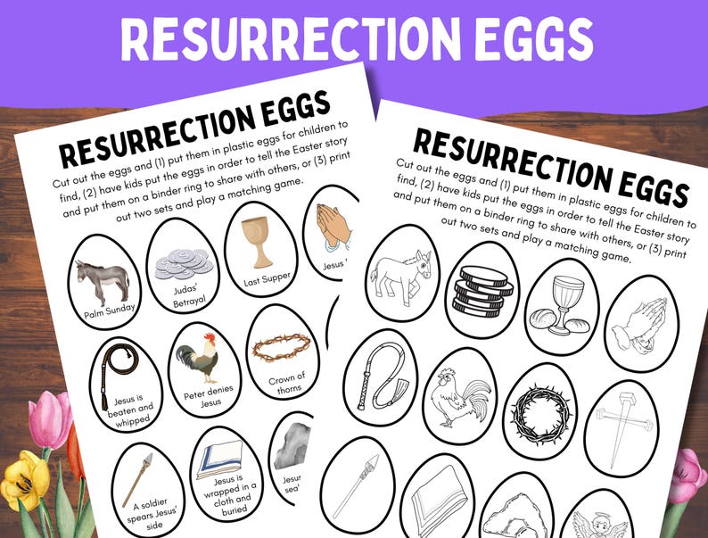 Resurrection Eggs, Easter Story Printable, Sunday School Bible Craft ...