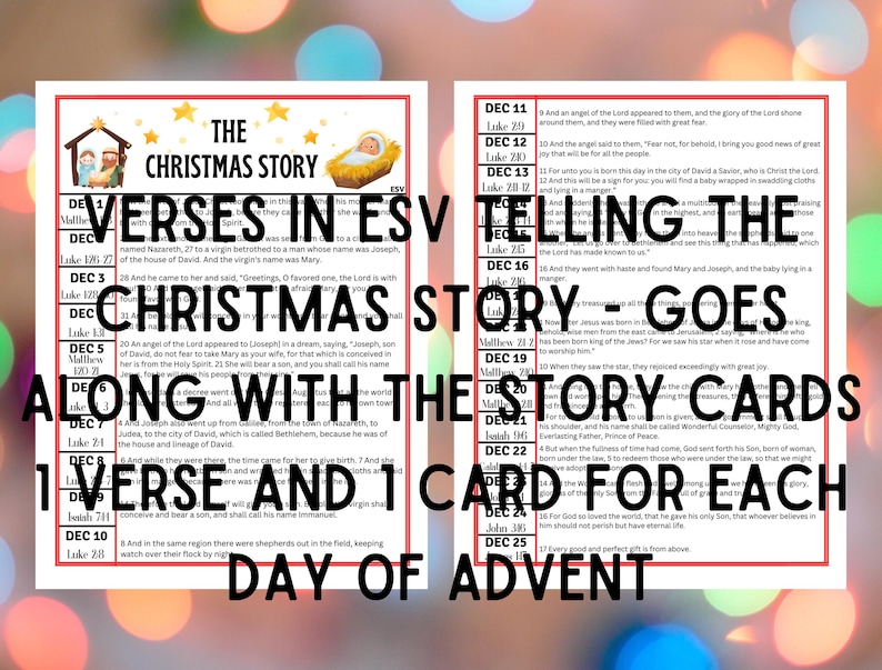 Advent Story Cards, the Christmas Story Cards, Nativity Calendar ...