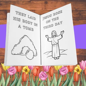 Easter Story Mini Book, He is Risen Craft, Easter Sunday Craft, Bible ...