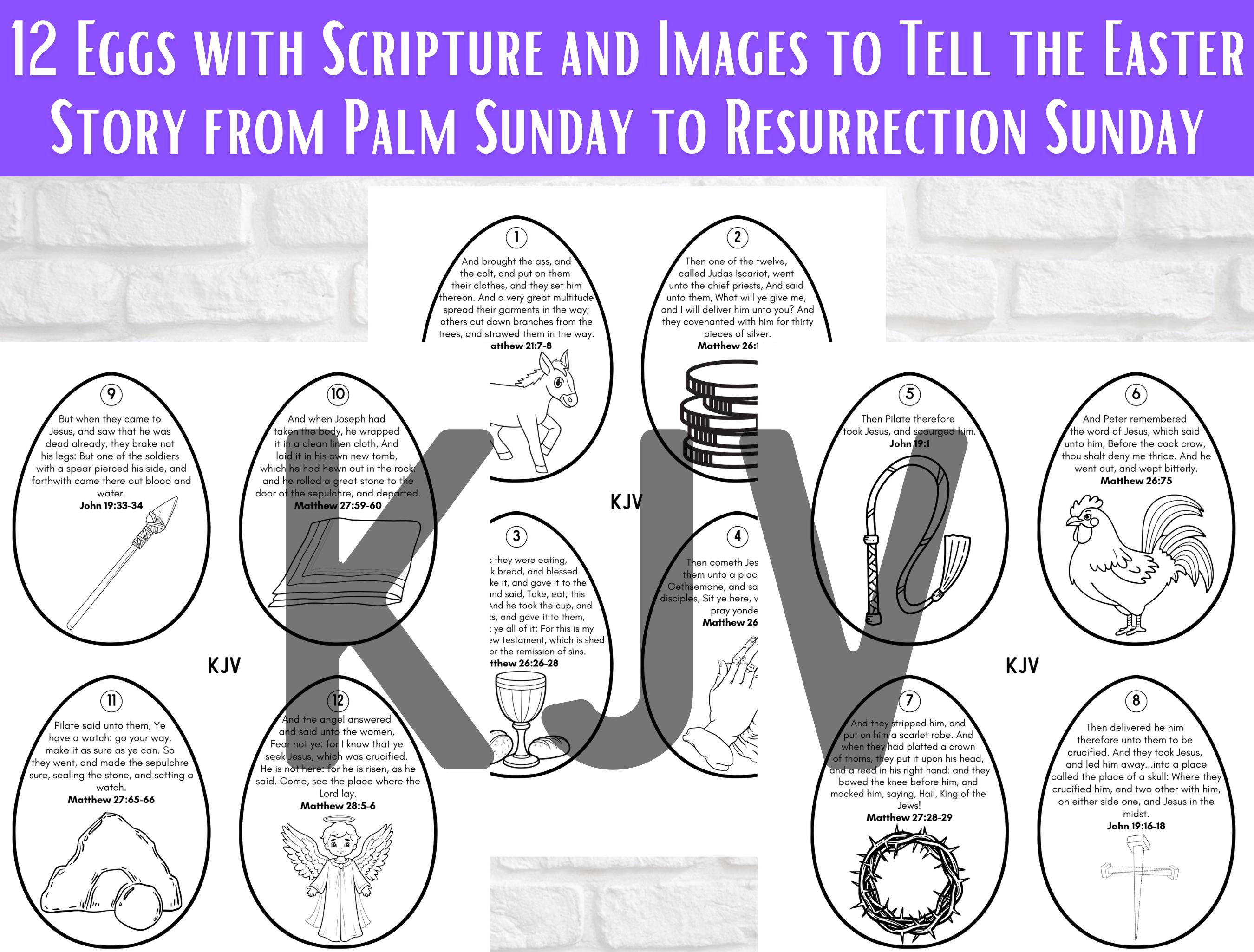Easter Story Bible Craft BUNDLE, Resurrection Eggs Sunday School ...