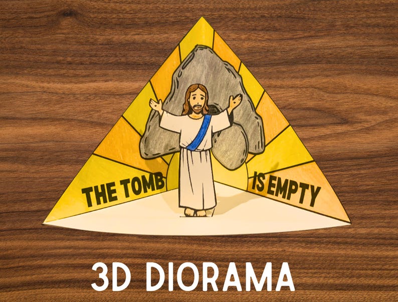 Easter Story 3D Craft, Empty Tomb Paper Craft Printable Decoration ...