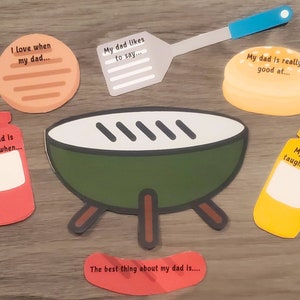 Father's Day Craft for Kids, All About My Dad Grill Craft, Printable ...