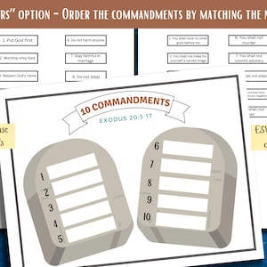 10 Commandments Christian Preschool Activity, Sunday School Kids Bible ...