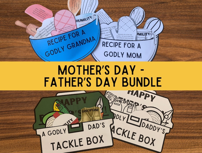 Christian Mother's Day Father's Day Craft BUNDLE, Mother's Fathers Day ...
