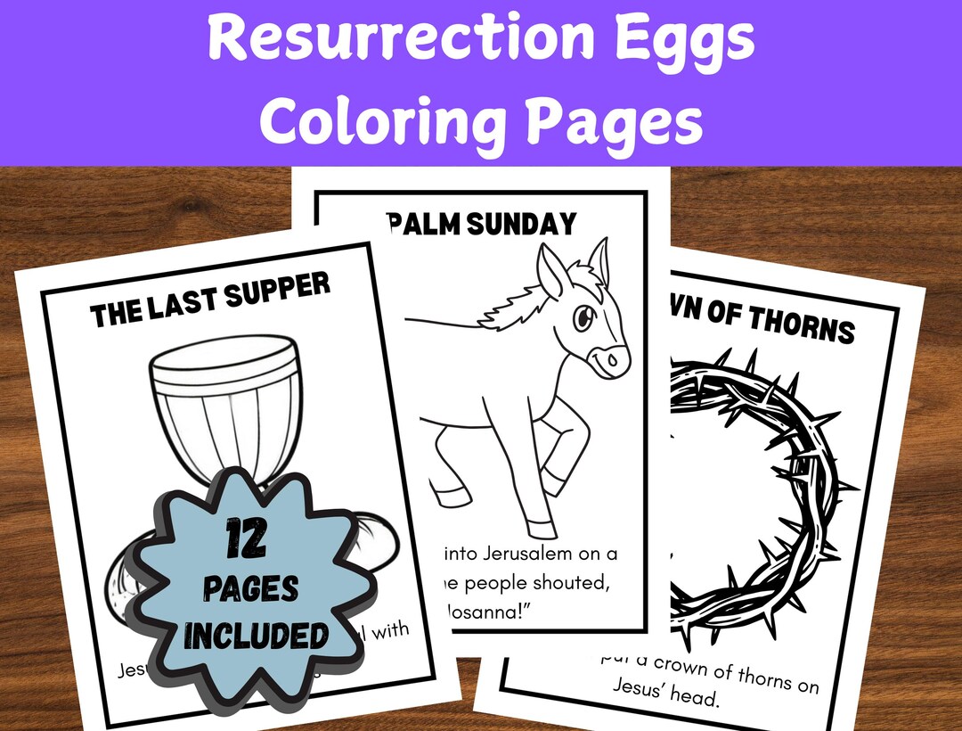 Easter Sunday School Coloring Pages, Resurrection Eggs Coloring Sheets ...